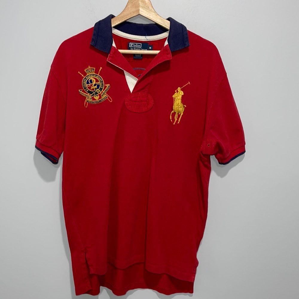 Polo Ralph Lauren Gold Big Pony Polo Shirt Red Men's … - Gem